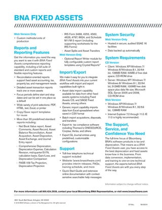 BNA Fixed Assets software from the experts at Bloomberg BNA: Features | PDF