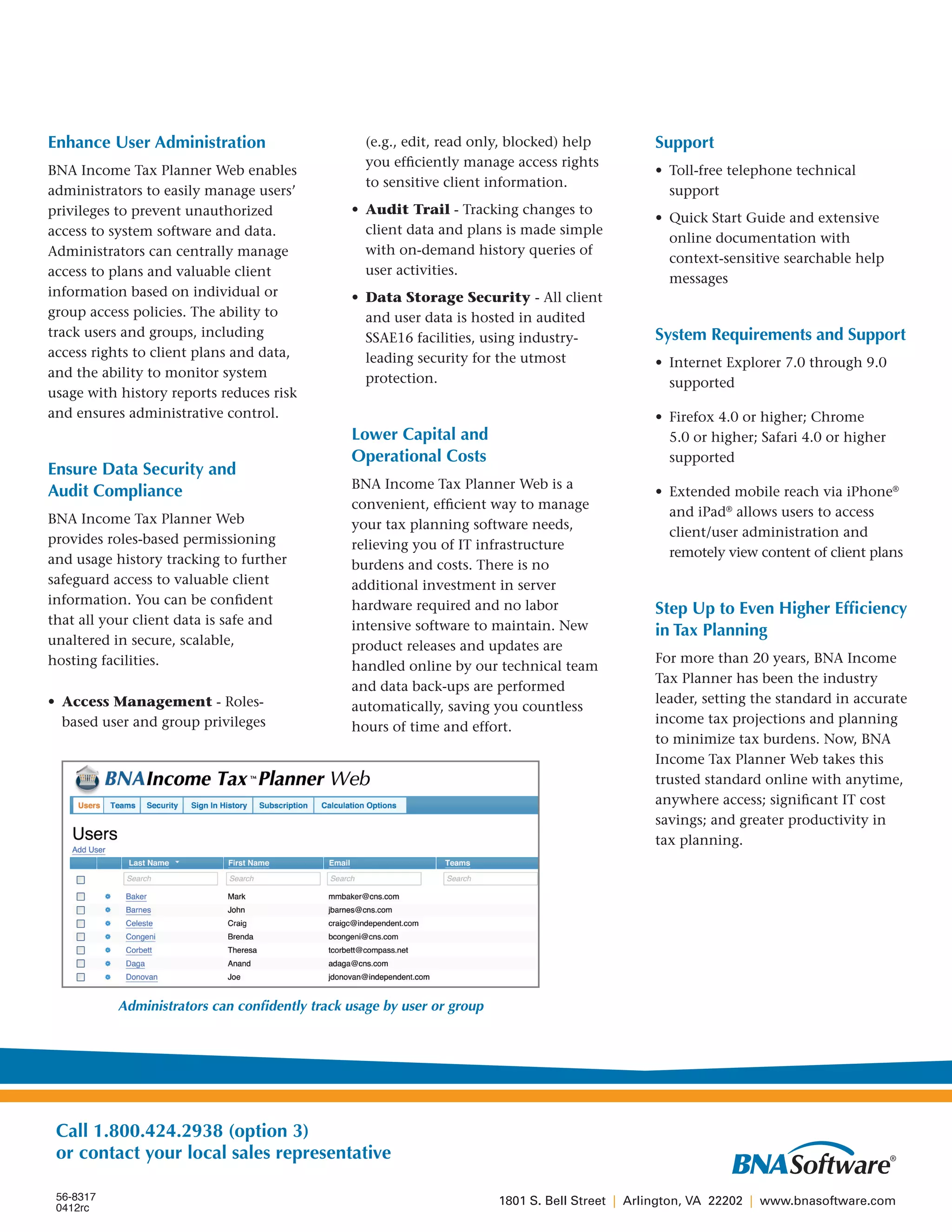 BNA Income Tax Planner Web Product Features from Bloomberg BNA | PDF