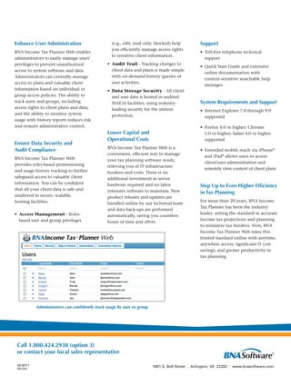 BNA Income Tax Planner Web Product Features from Bloomberg BNA | PDF