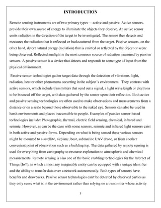 passive and active remote sensing systems, characteristics and ...