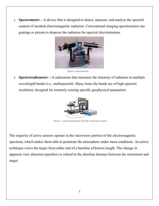 passive and active remote sensing systems, characteristics and ...