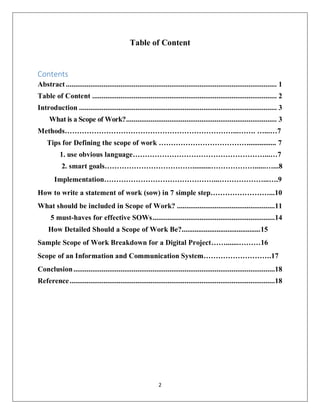 Scope Of Work in Engineering economy | PDF