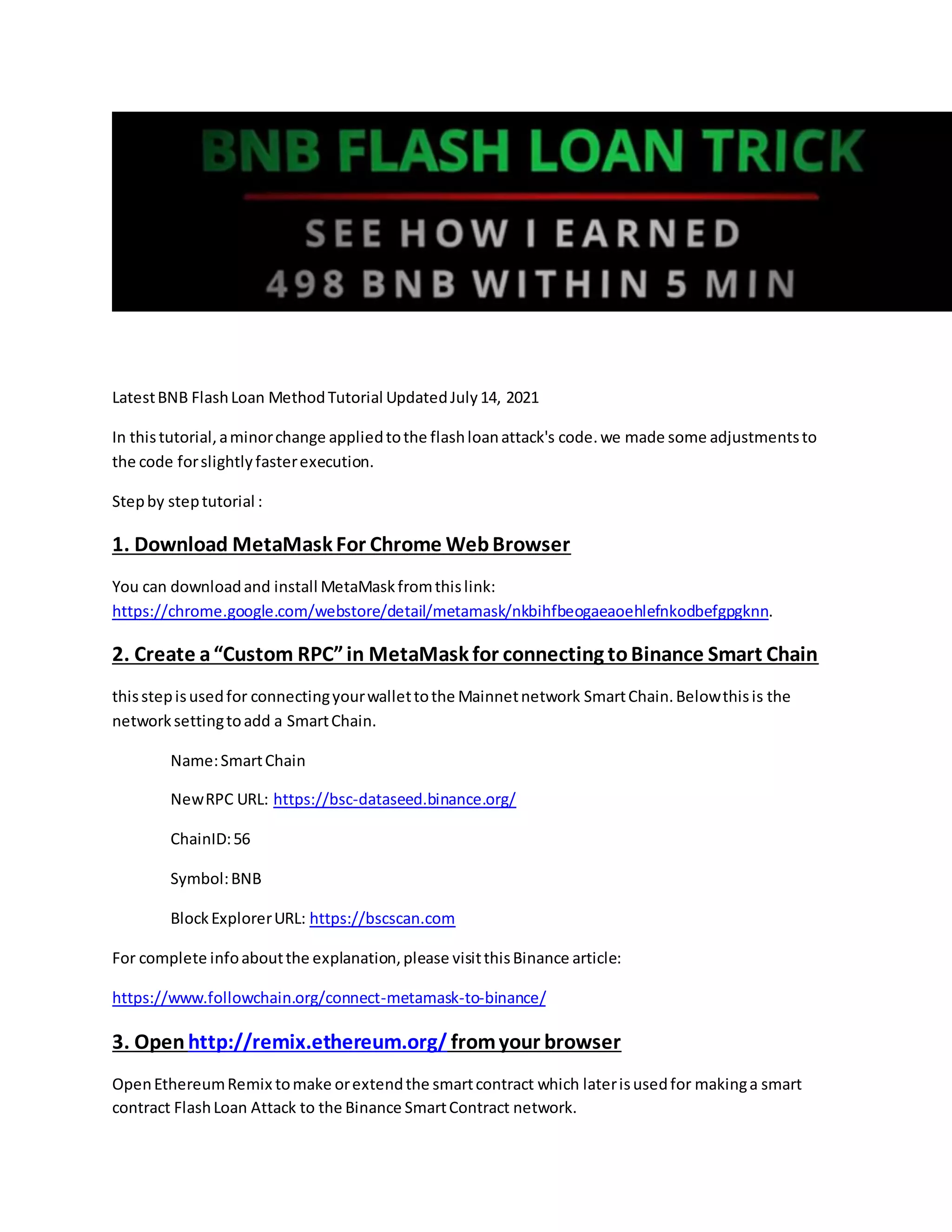 Bnb flash loan trick how i earned 500 bnb with no coding pancake swap arbitrage | PDF