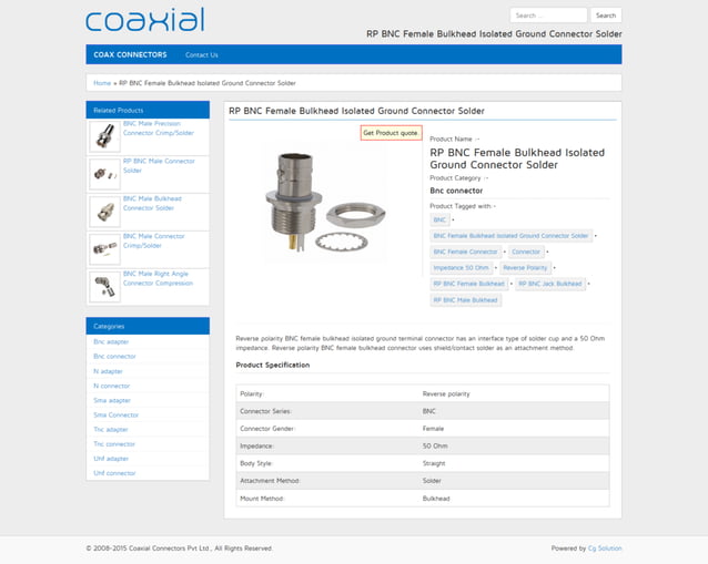 Bnc female bulkhead isolated ground connector solder | PPT