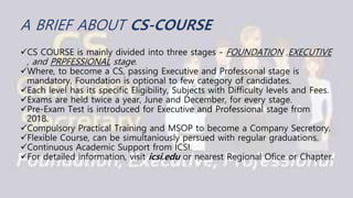 Bnefits of joining cs as a profession | PPTX