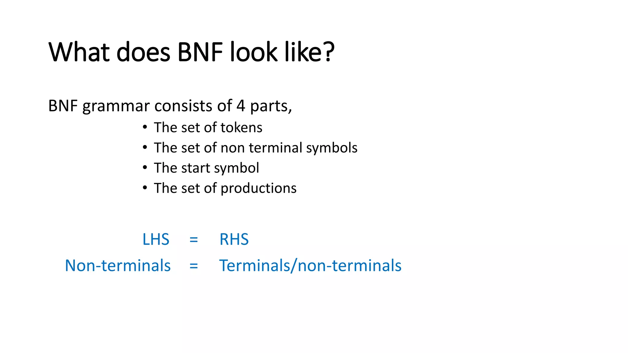 BNF & EBNF | PPTX