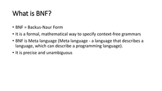BNF & EBNF | PPTX