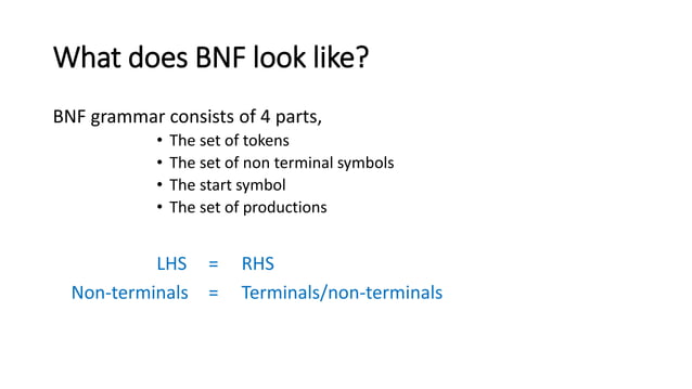 BNF & EBNF | PPTX | Programming Languages | Computing