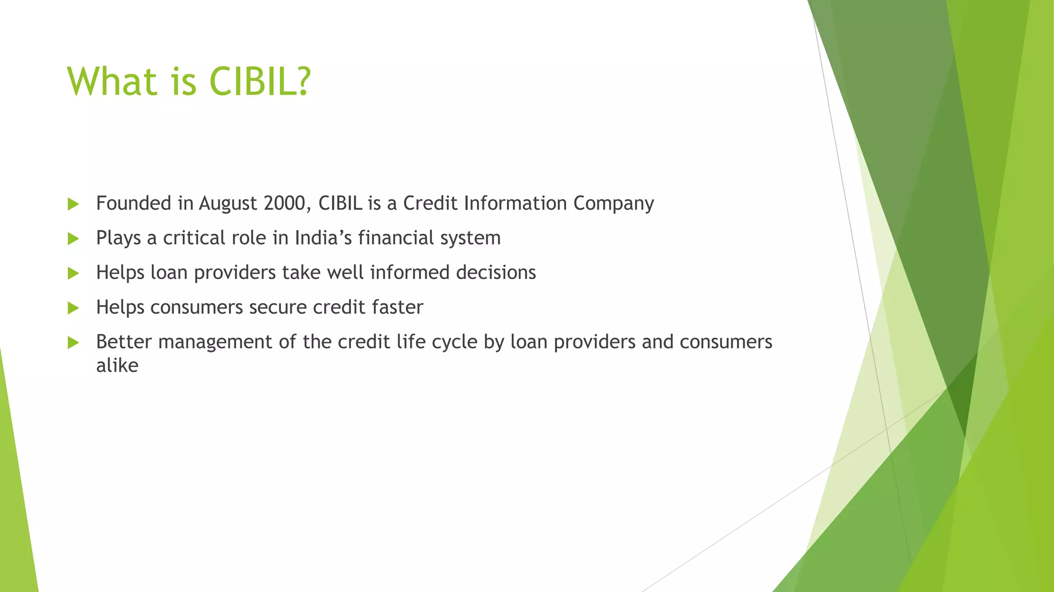 Banking & Financial Services - CIBIL | PPT