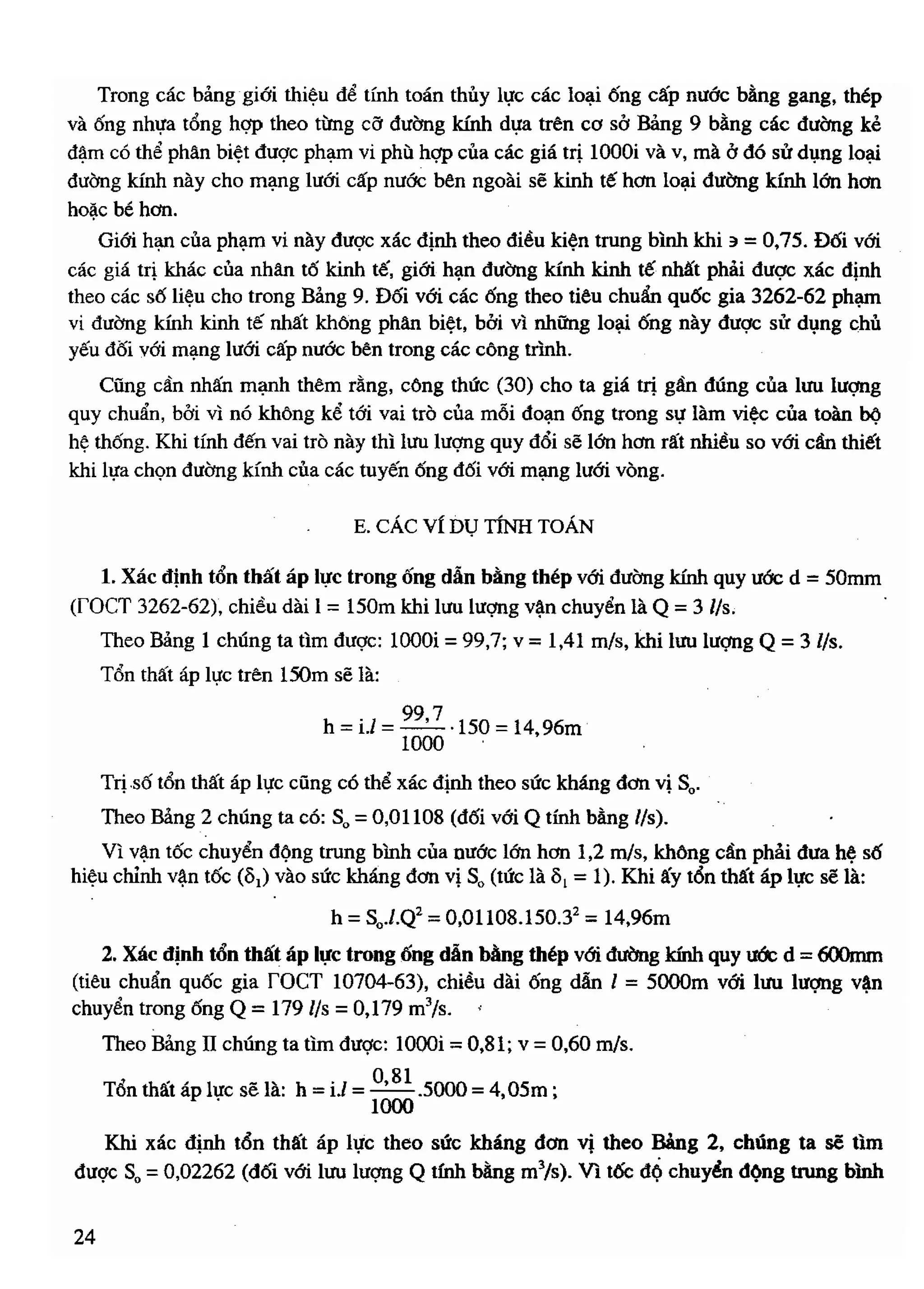 Bảng tính toán thủy lực của th.s nguyên thị hồng | PDF