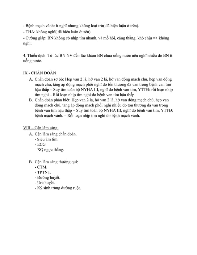 BỆNH ÁN NỘI KHOA | PDF