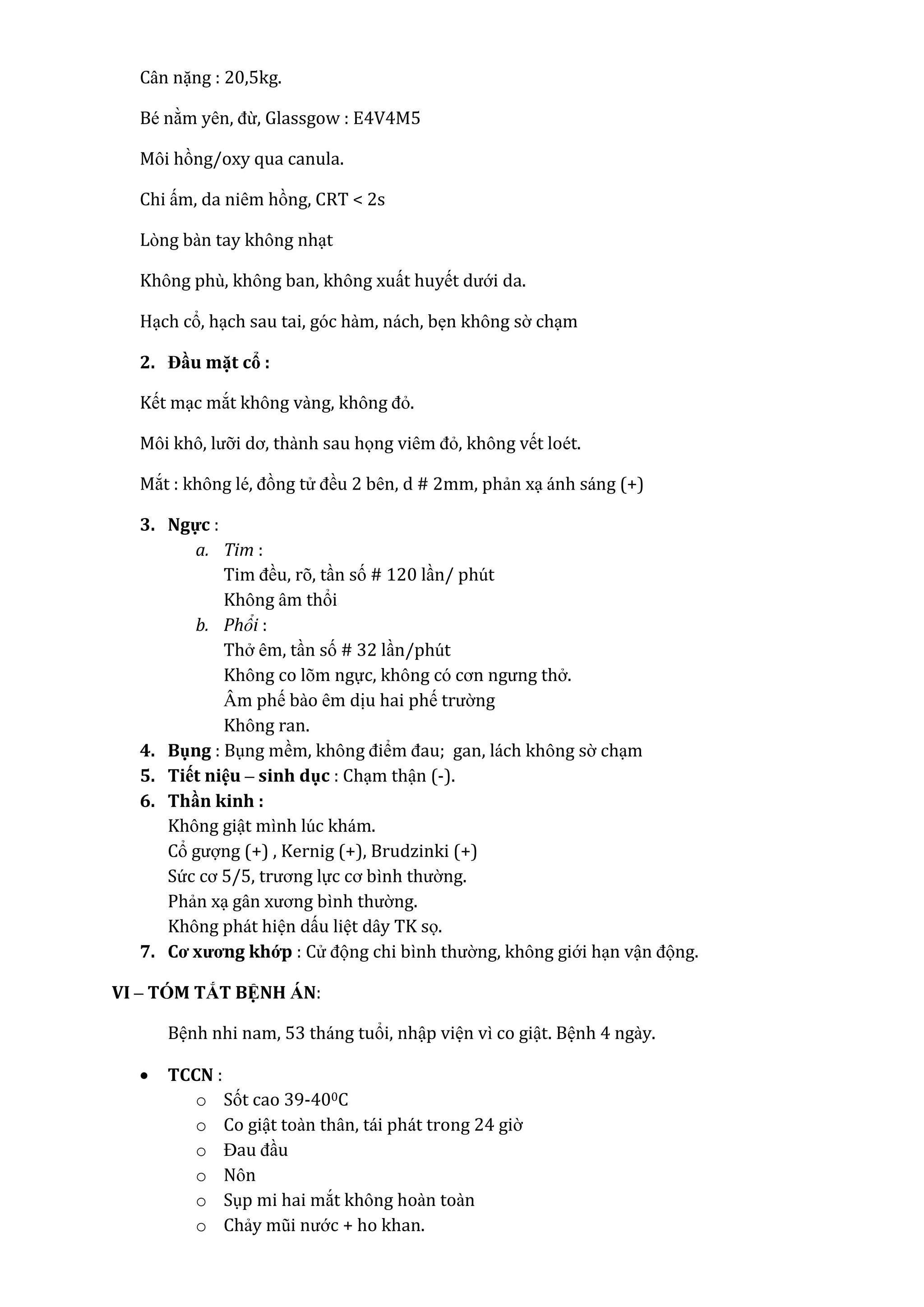 BỆnh Án Nhi Khoa Pdf