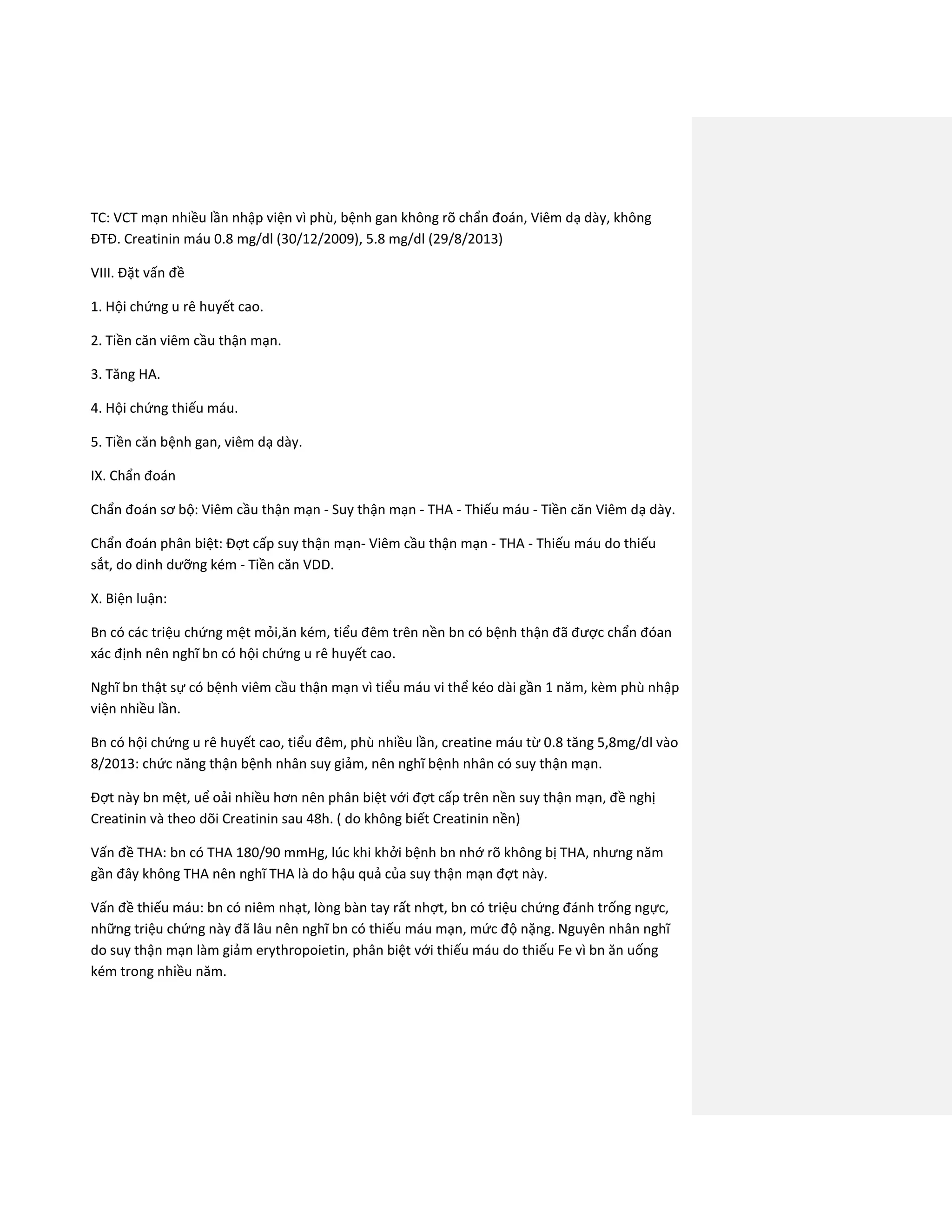 BỆNH ÁN THẬN | PDF