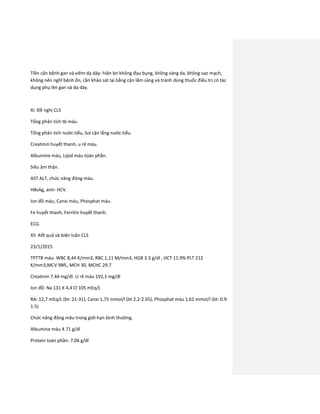 BỆNH ÁN THẬN | PDF