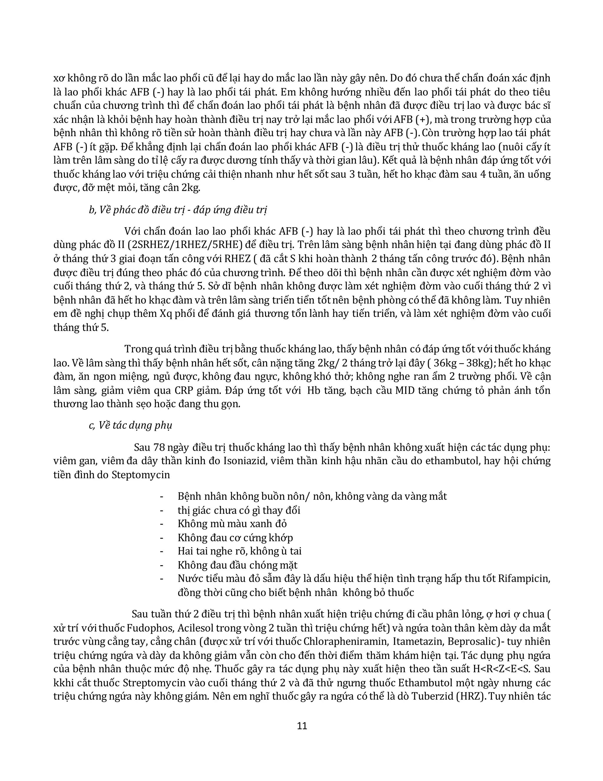 Bệnh án khoa Lao: Lao phổi AFB (-) | DOCX