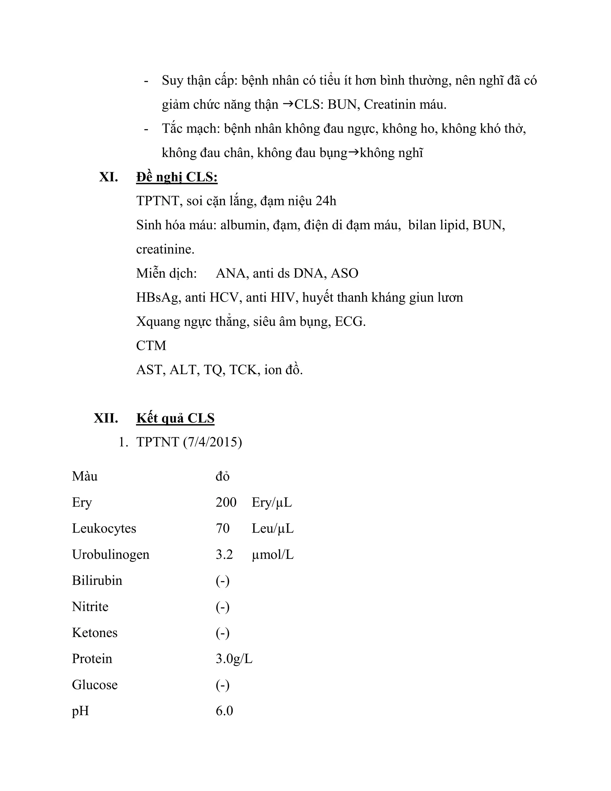 BỆNH ÁN THÂN 2 | PDF