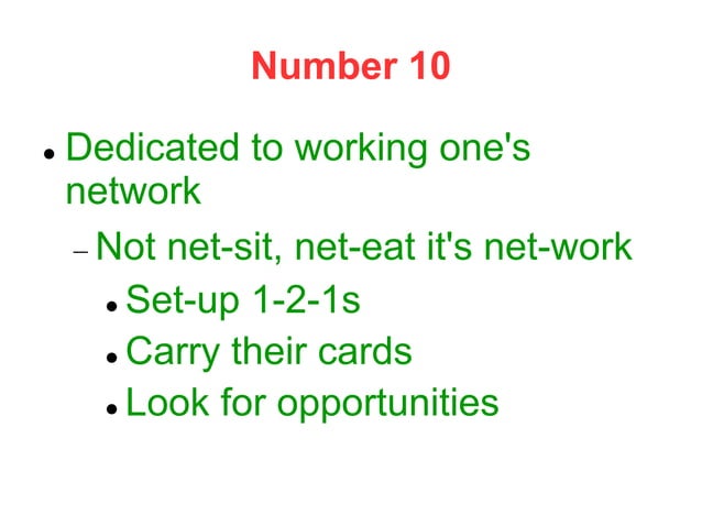 BNI edco - Top 10 Traits of a Master Networker | PPT