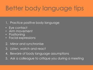 BNI Educational: Better Body Language | PPTX