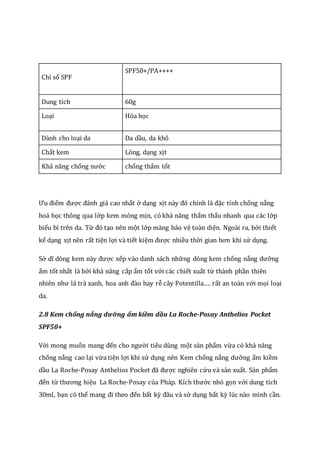 Các loại kem chống nắng tốt nhất cho da mặt | DOCX