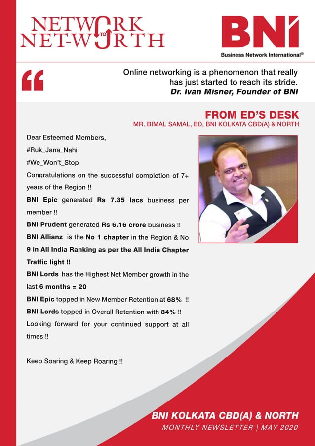 BNI Kolkata CBD(A) & North | Newsletter | May 2020 | PDF