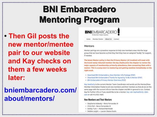 Bni,mentoring pres.091514 | PPTX | Education