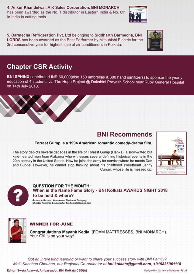 BNI Newsletter | Jul '18 | PDF