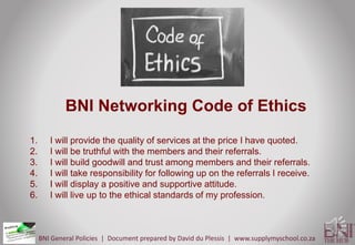 BNI Policies | PPTX