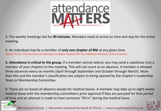 BNI Policies | PPTX
