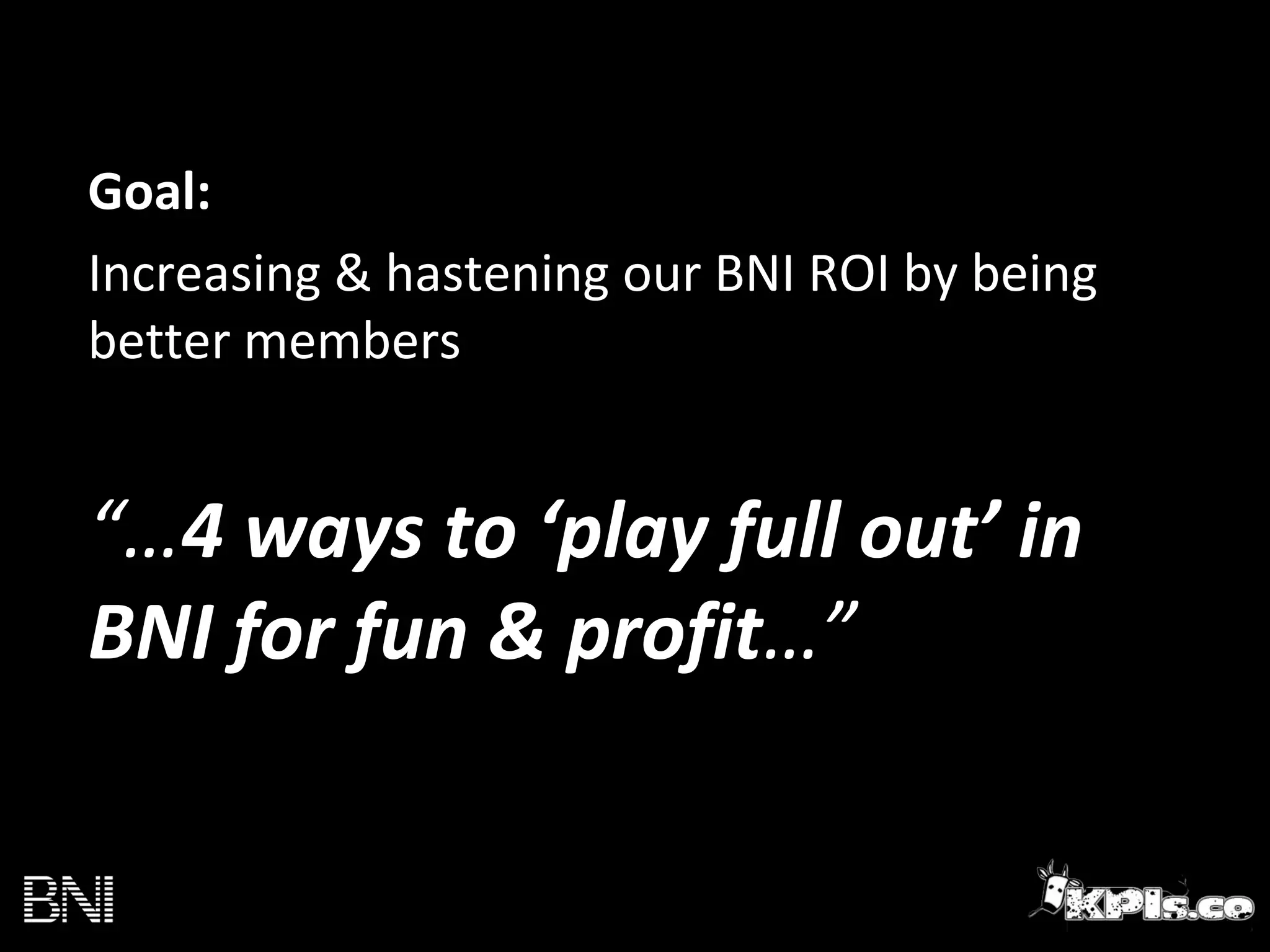 Full BNI Participation | PPT