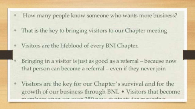 Edu slot BNI - Visitors | PPTX