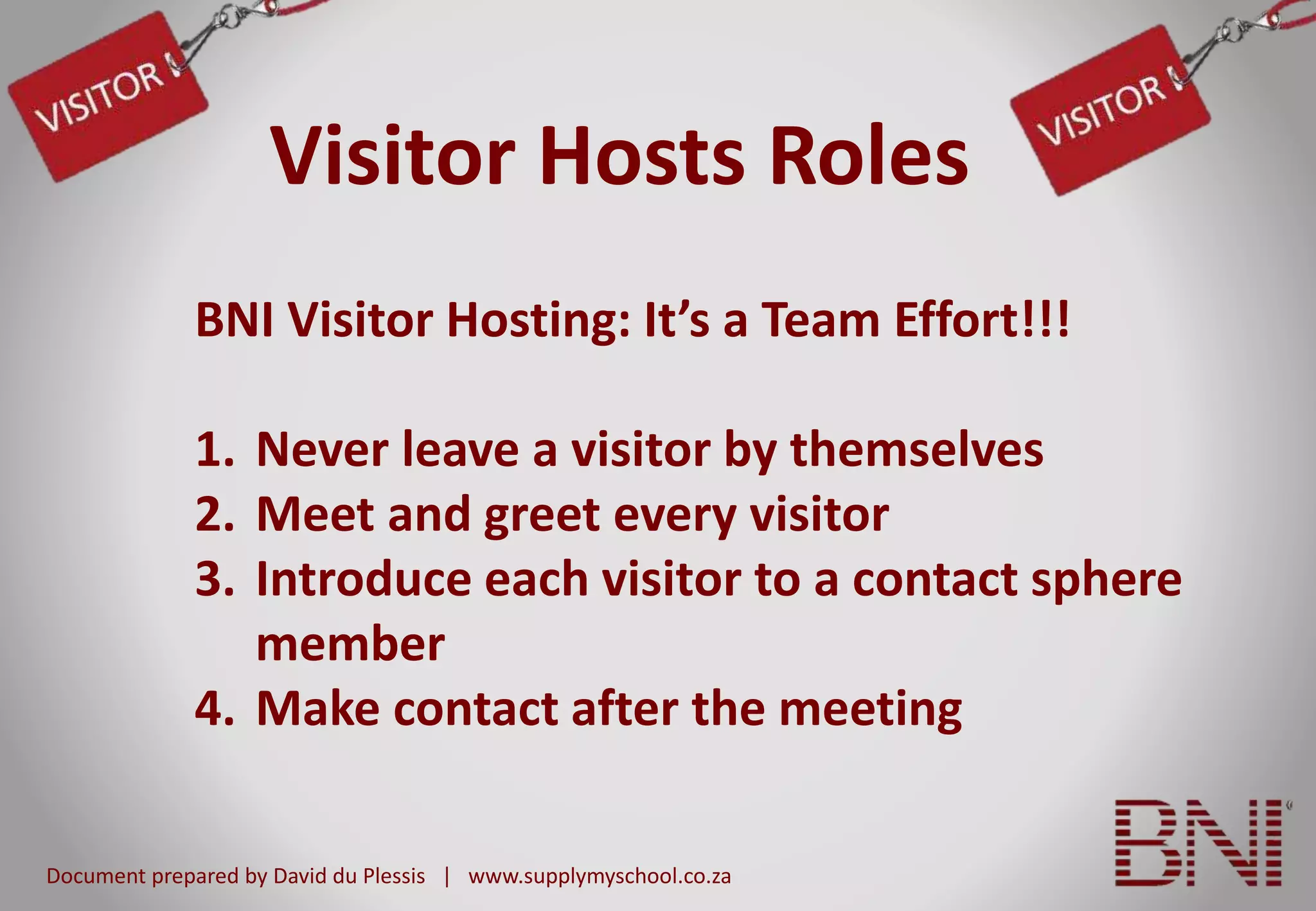 BNI Visitors | PPTX