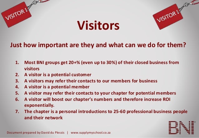 BNI Visitors