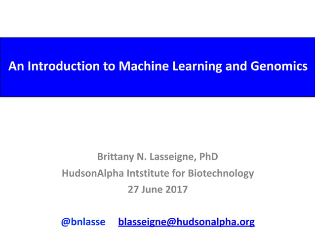 An Introduction to Machine Learning and Genomics | PDF | Programming ...