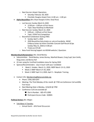 BNL meeting minutes 3.9.20