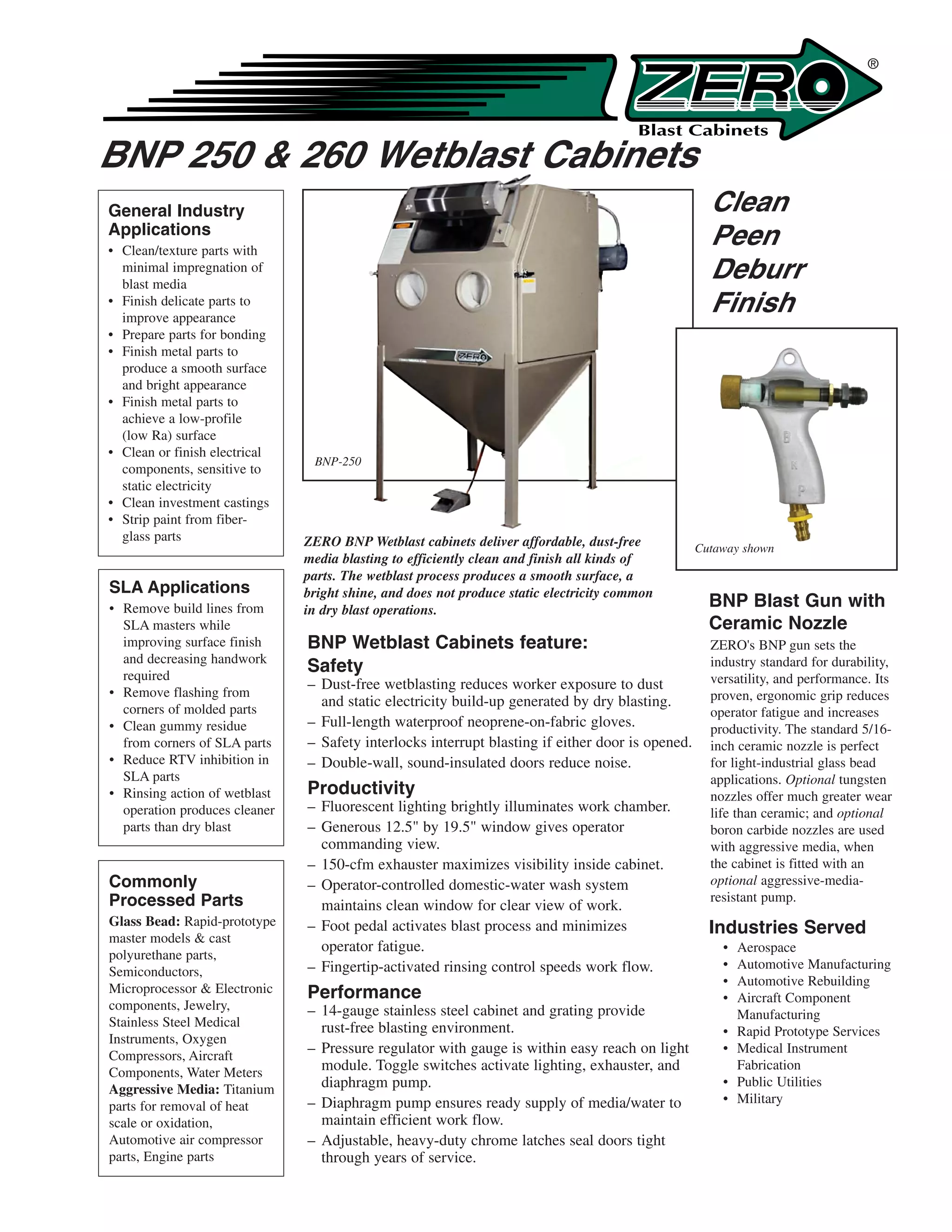 Bnp 250 260_wetblast_cabinets | PDF