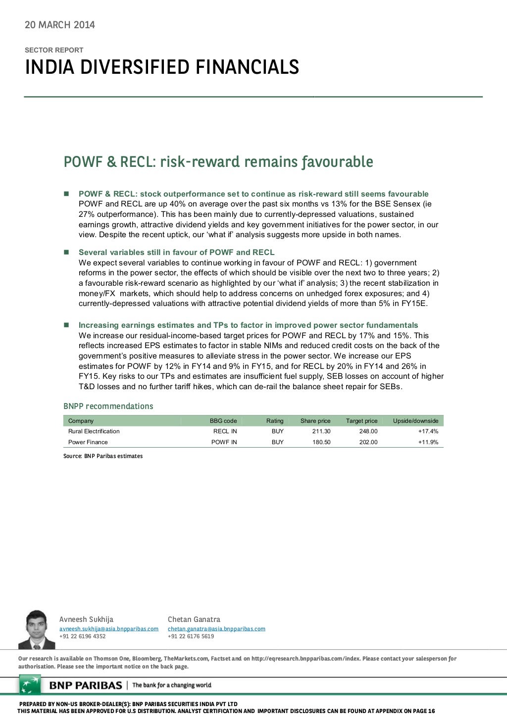 Bnp paribas india diversified financials-e rr group- powf