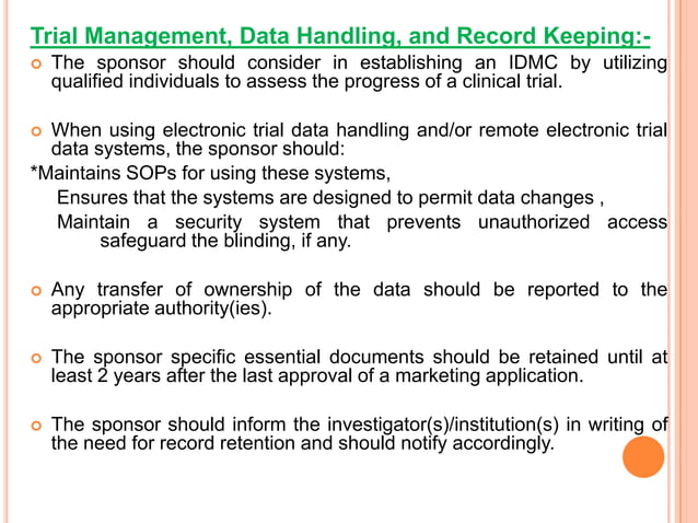 Roles and Responsibilities of sponsor in conducting clinical trials as ...