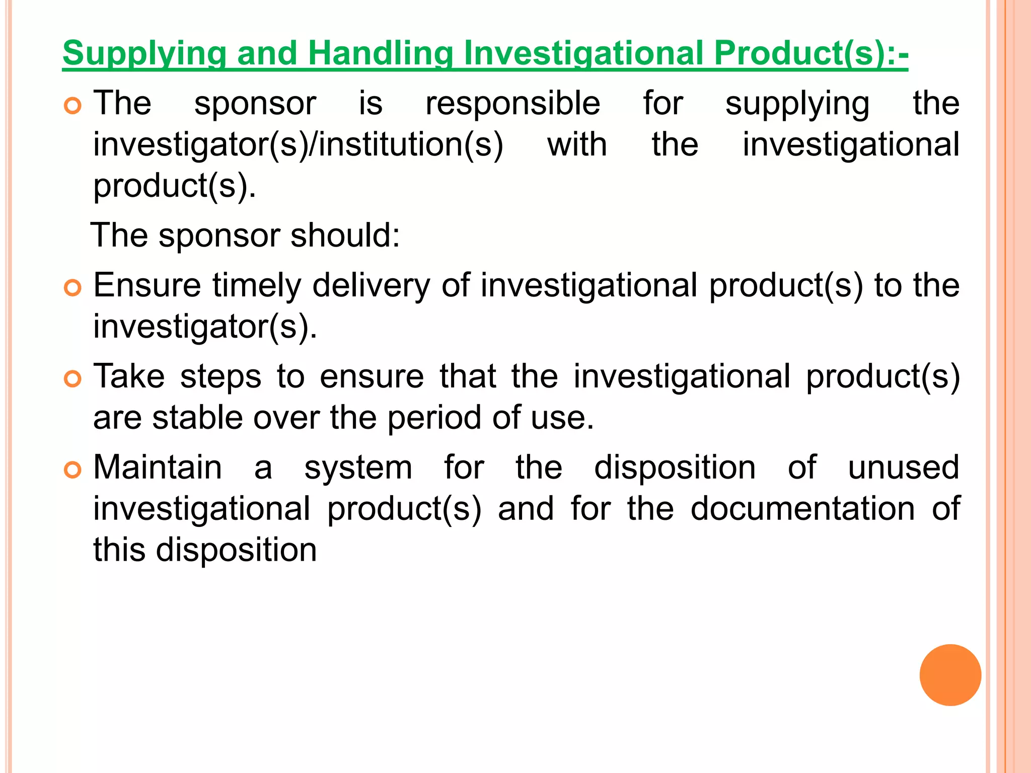 Roles and Responsibilities of sponsor in conducting clinical trials as ...