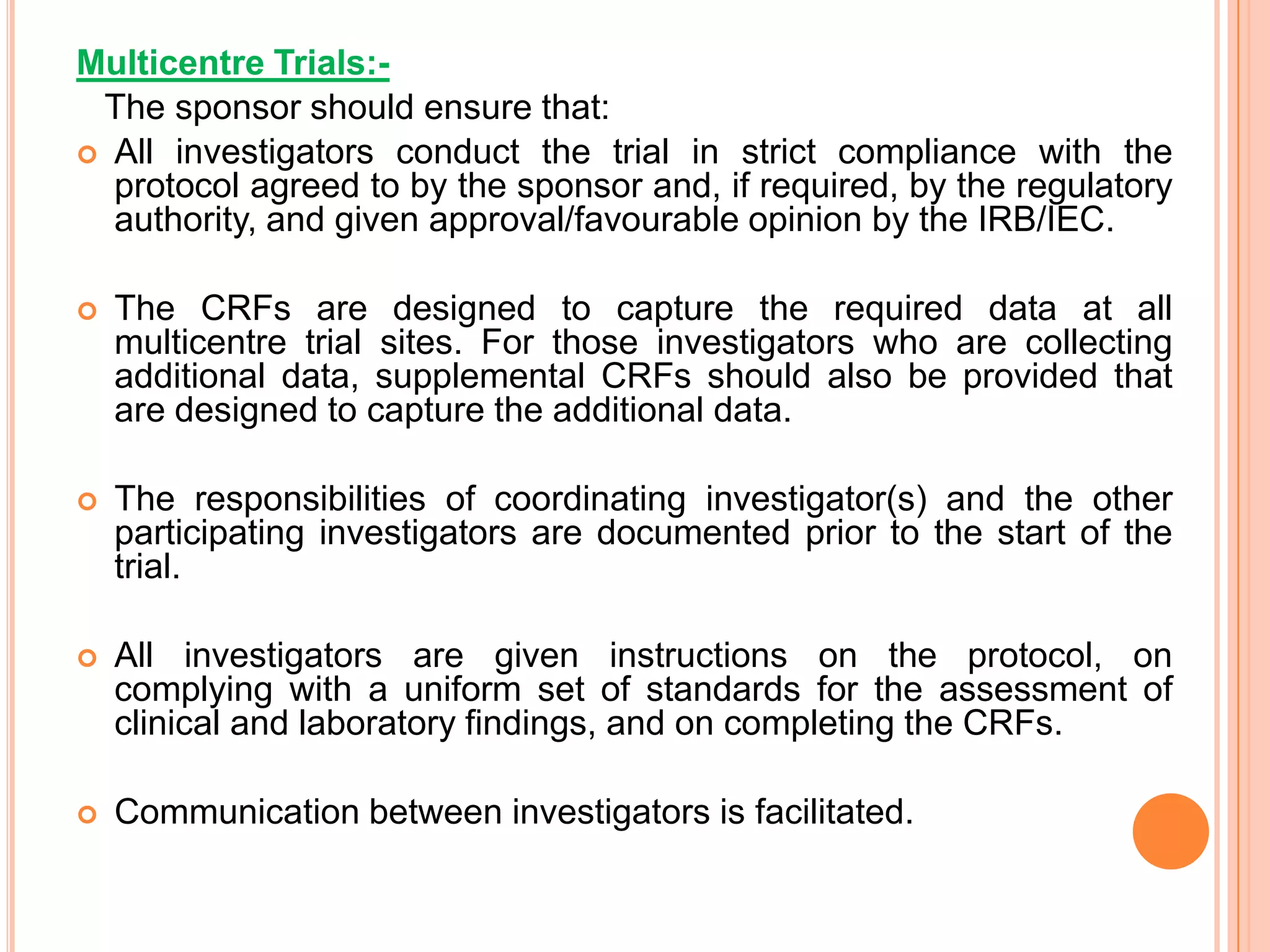 Roles and Responsibilities of sponsor in conducting clinical trials as ...