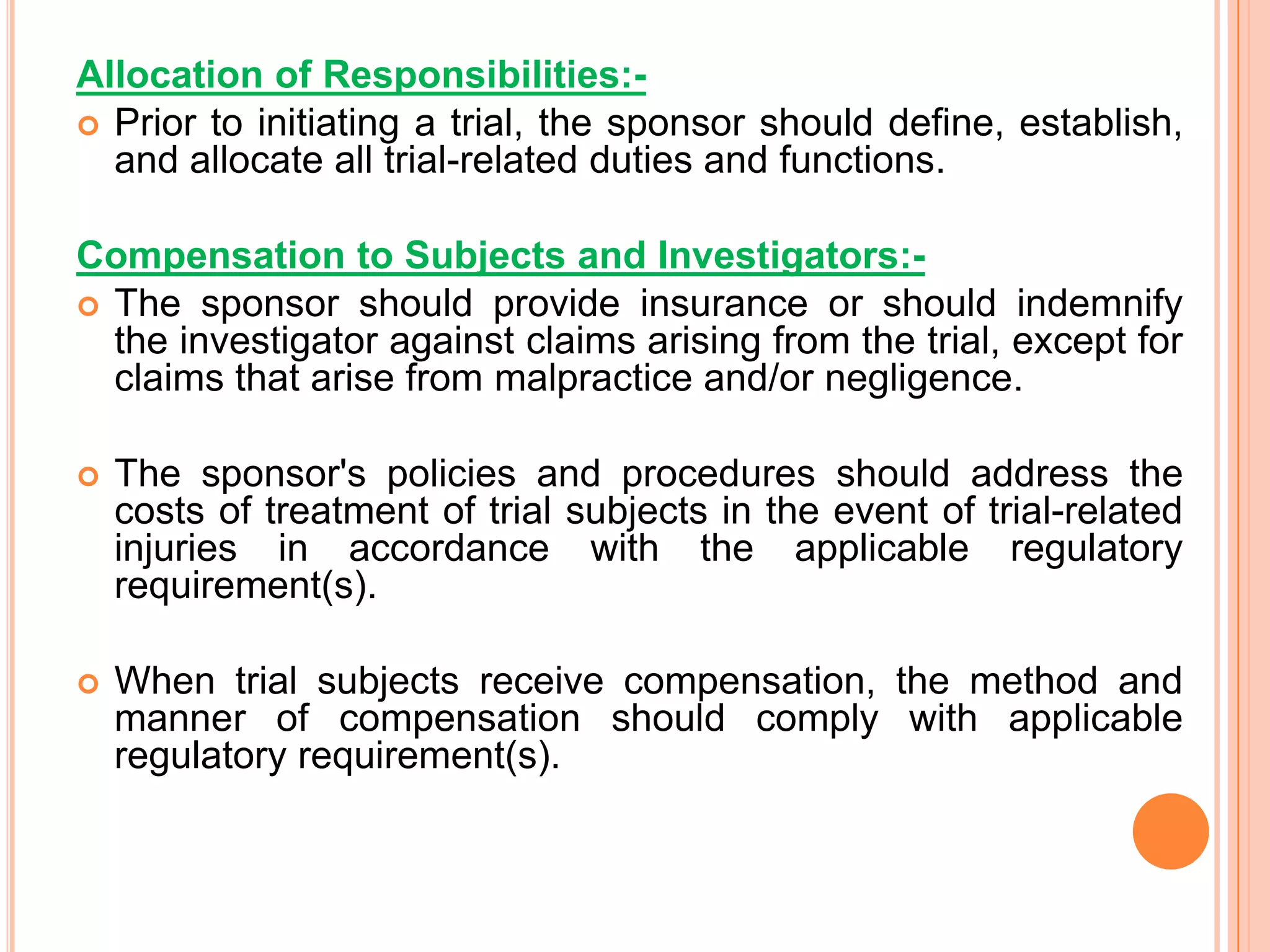 Roles and Responsibilities of sponsor in conducting clinical trials as ...