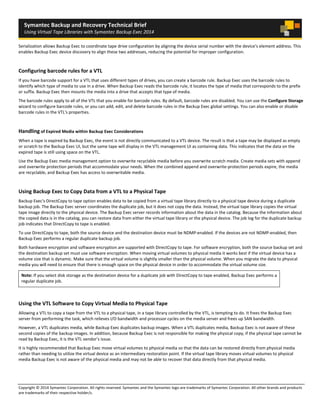 TECHNICAL BRIEF Using Virtual Tape Libraries with Backup Exec 2014 | PDF