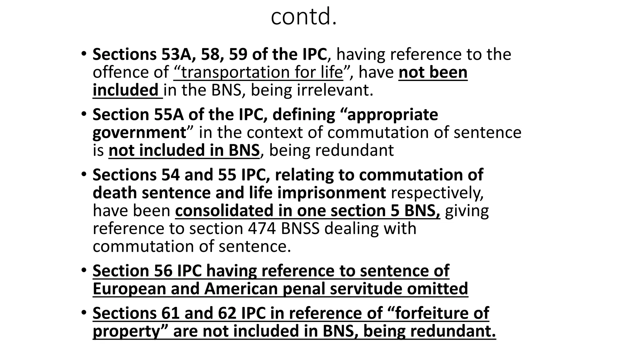 Bharatiye Nyaye Sanhita 2023 - comparison with the Indian Penal Code ...