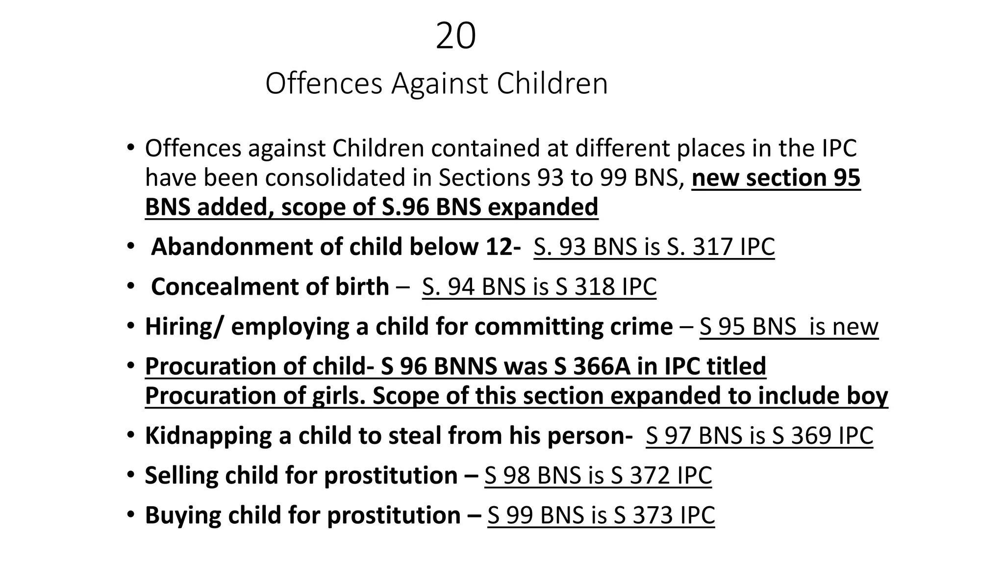 Bharatiye Nyaye Sanhita 2023 - comparison with the Indian Penal Code ...