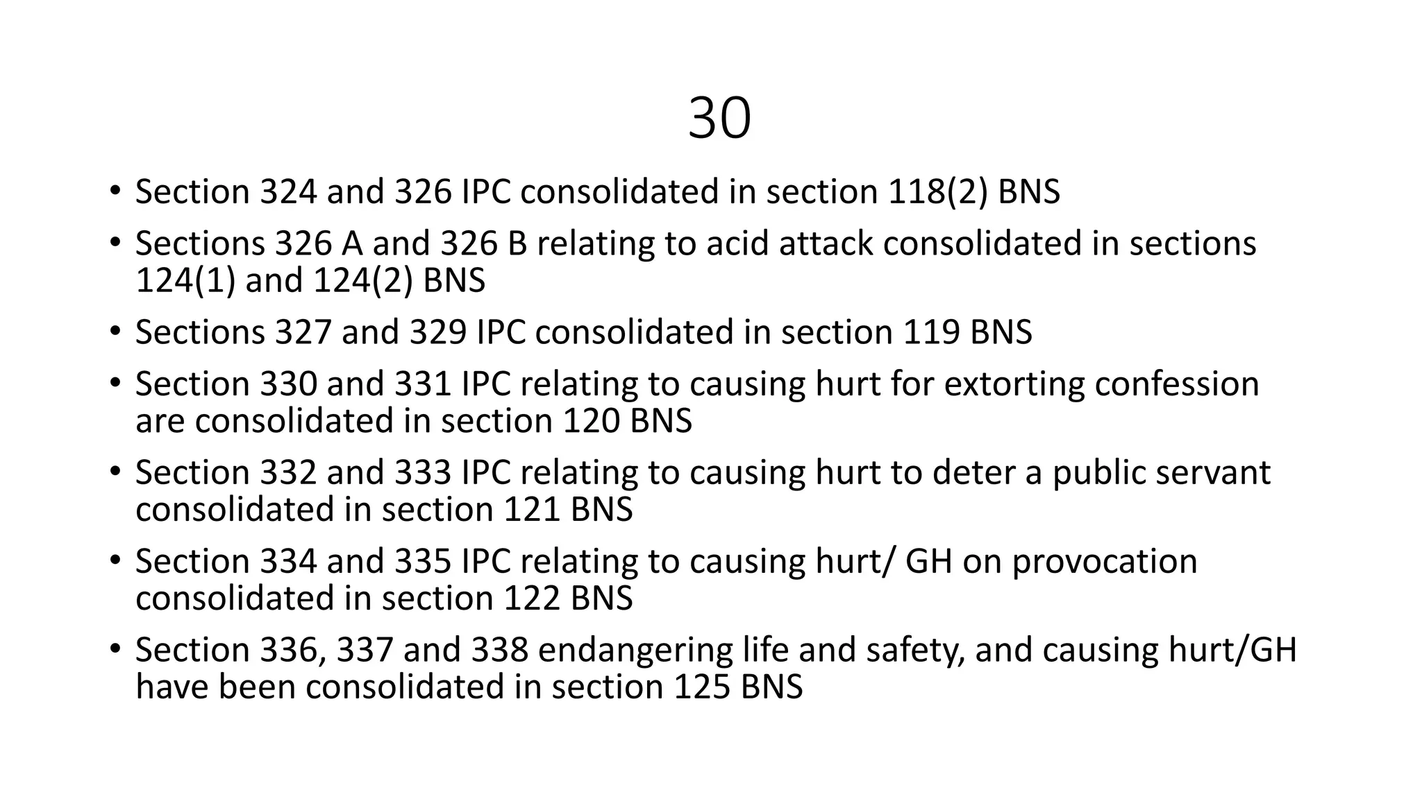 Bharatiye Nyaye Sanhita 2023 - comparison with the Indian Penal Code ...
