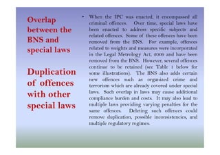 BNSOVERVIEW which shows the content and how new act implemented | PPT