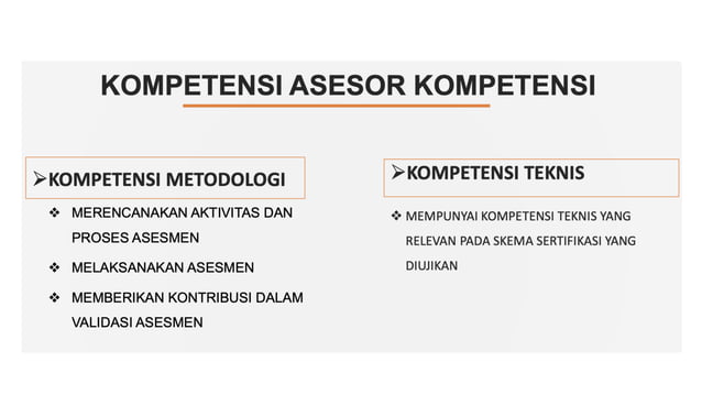 BNSP KEBIJAKAN DIKLAT ASKOM sebuah pemaparan pengetahuan mengenai Asesor Kompetensi sebagai ...