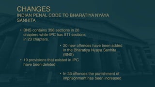 BNS PPT for new the law amending IPC law | PPT