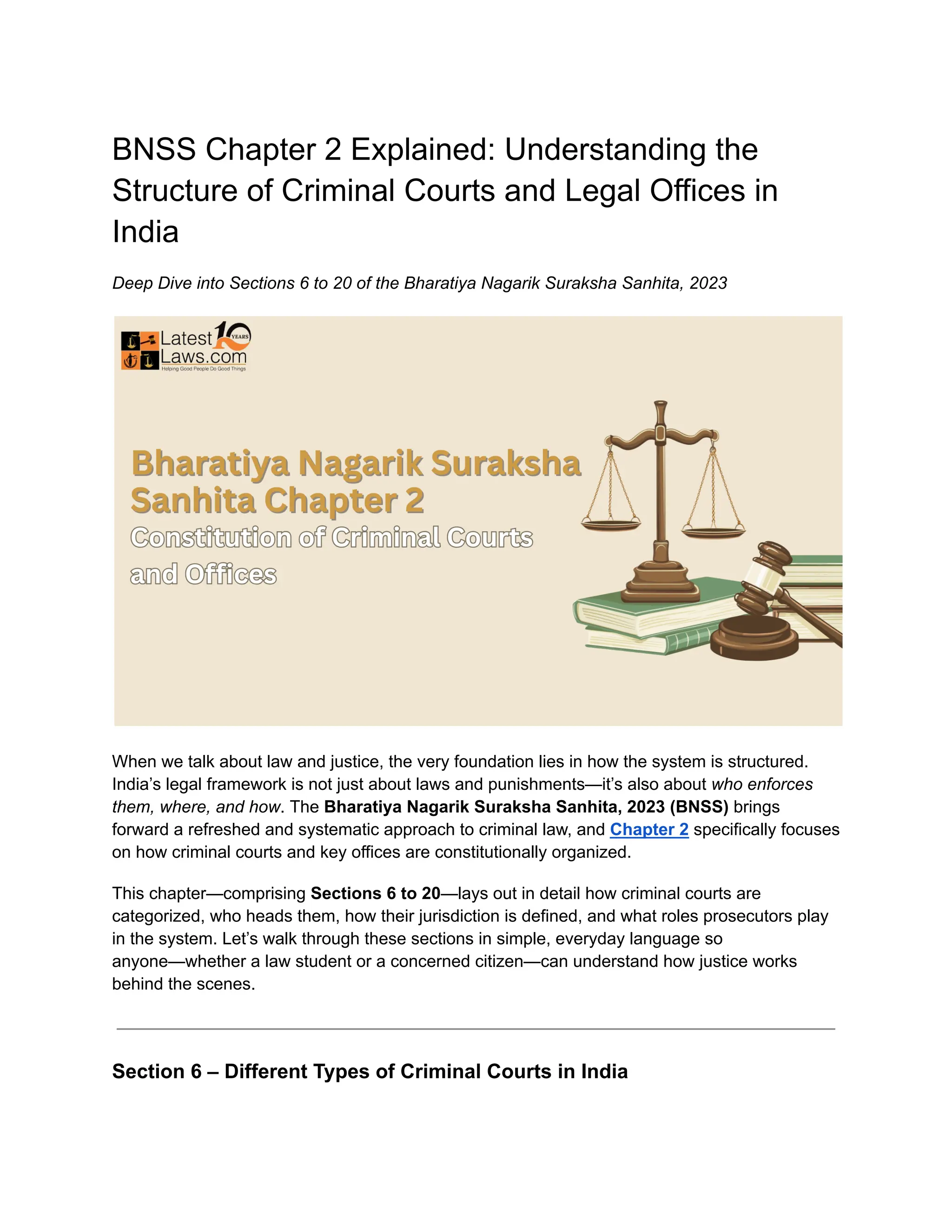 BNSS Chapter 2 - Constitution of Criminal Courts and Offices.pdf