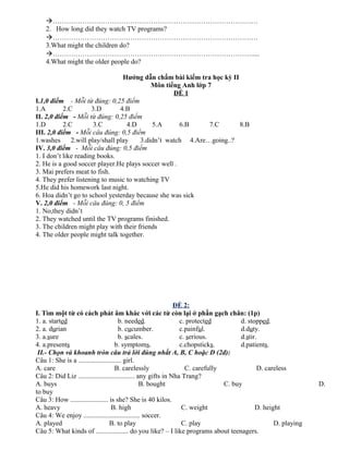 Bộ đề ôn thi hkii tiếng anh lớp 7 | DOC