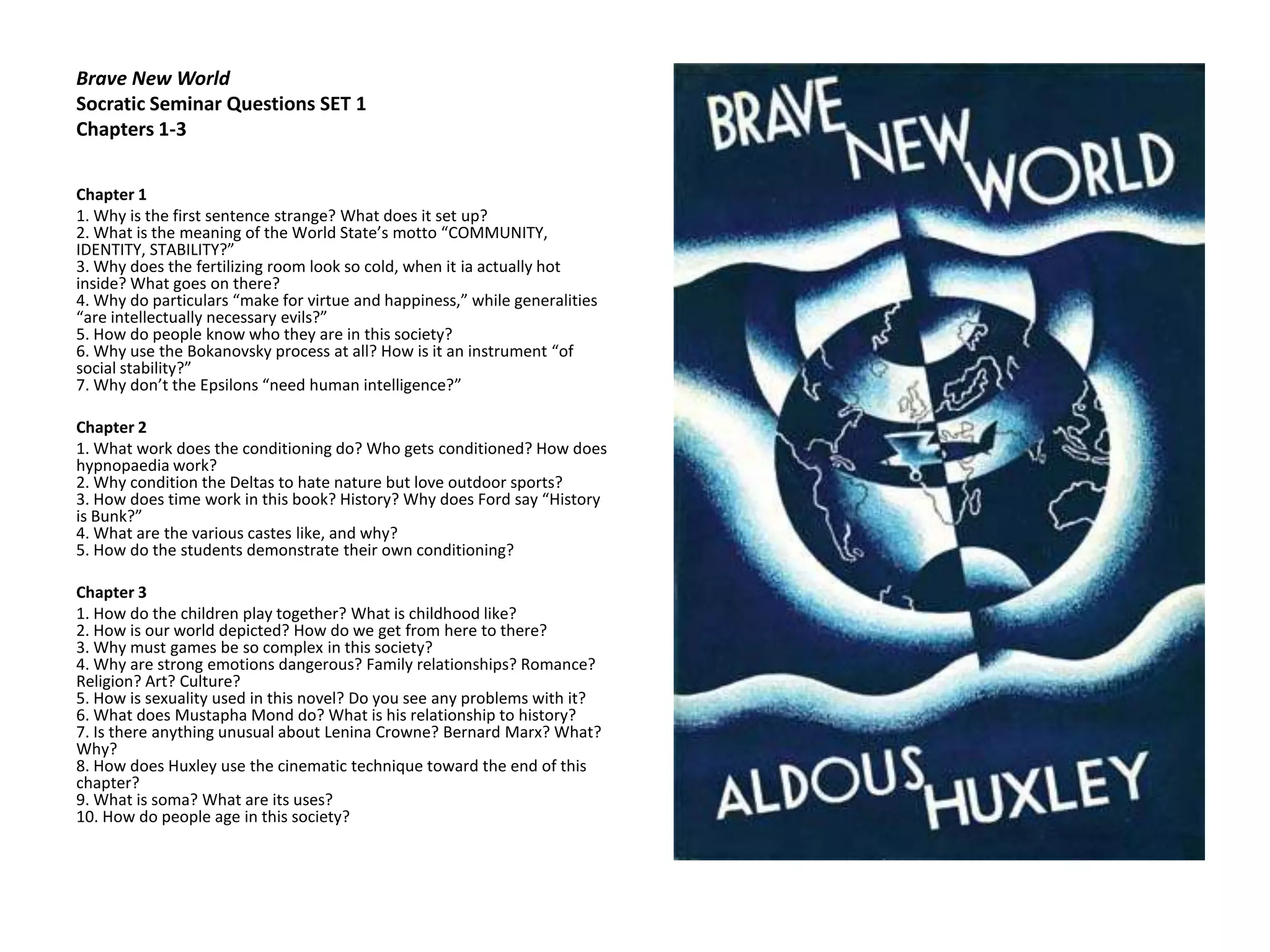 Bnw socratic semicar questions | PPTX